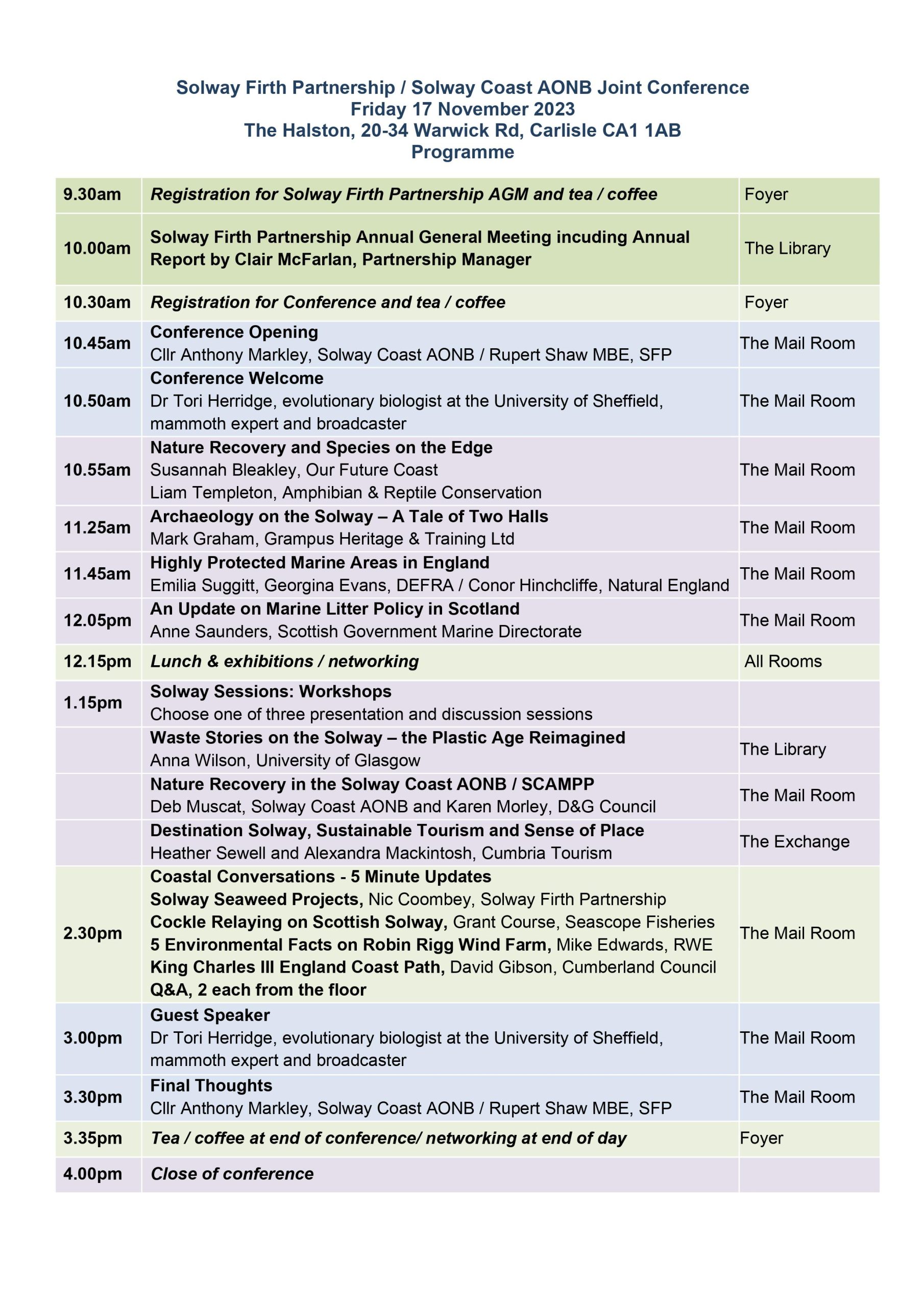 Solway Firth Partnership / Solway Coast AONB Joint Conference - Solway ...